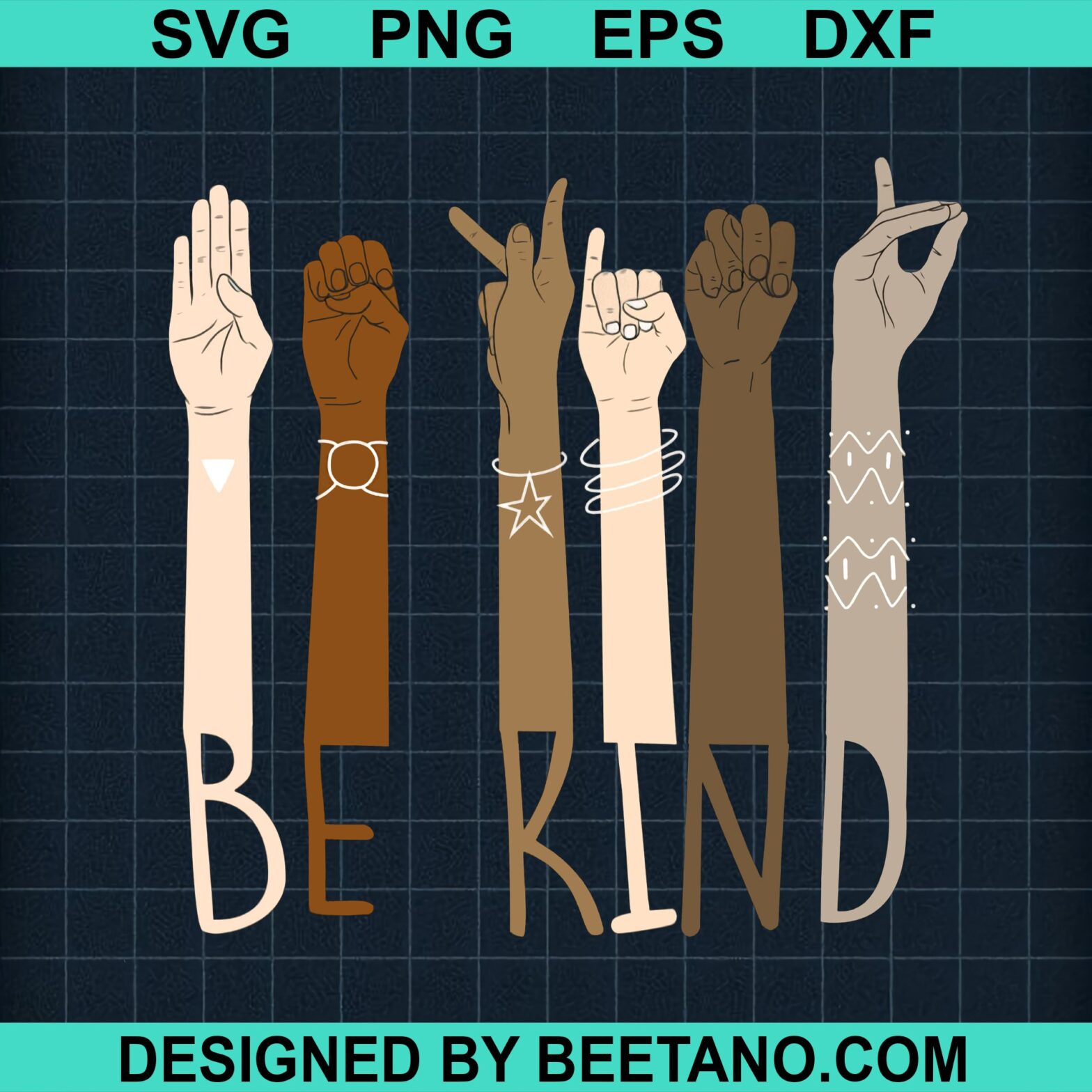 Be kind hand sign language SVG, DXF, EPS, PNG Instant Download