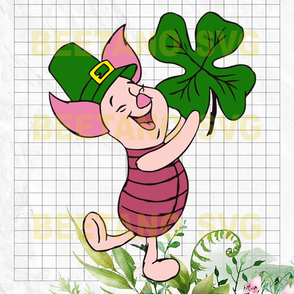 Piglet St patrick's day SVG, DXF, EPS, PNG Instant Download