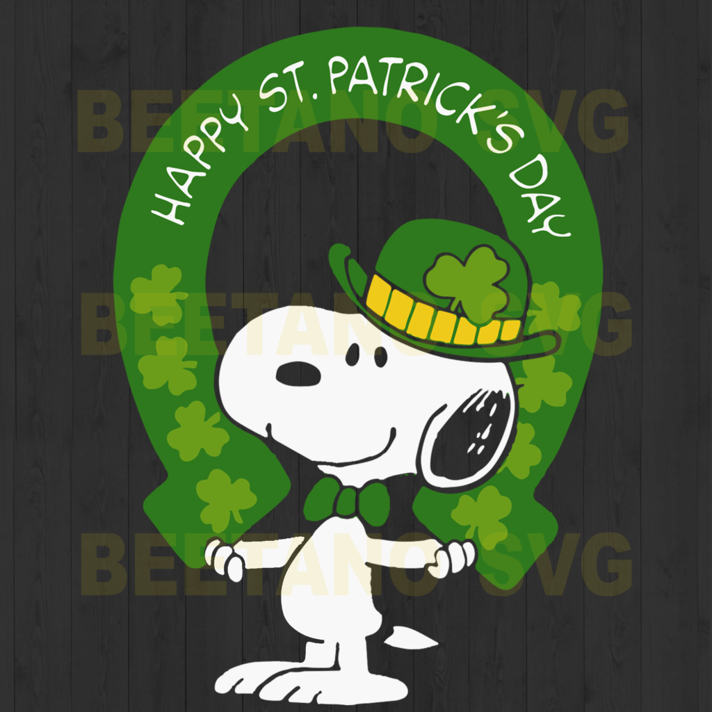 Snoopy Happy St.Patrick's day SVG, DXF, EPS, PNG Instant Download