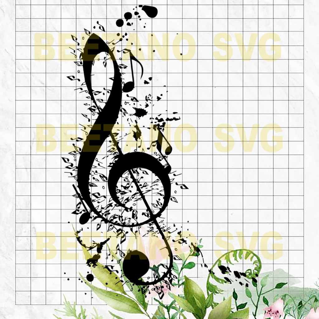 Music note Cutting Files For Cricut, SVG, DXF, EPS, PNG