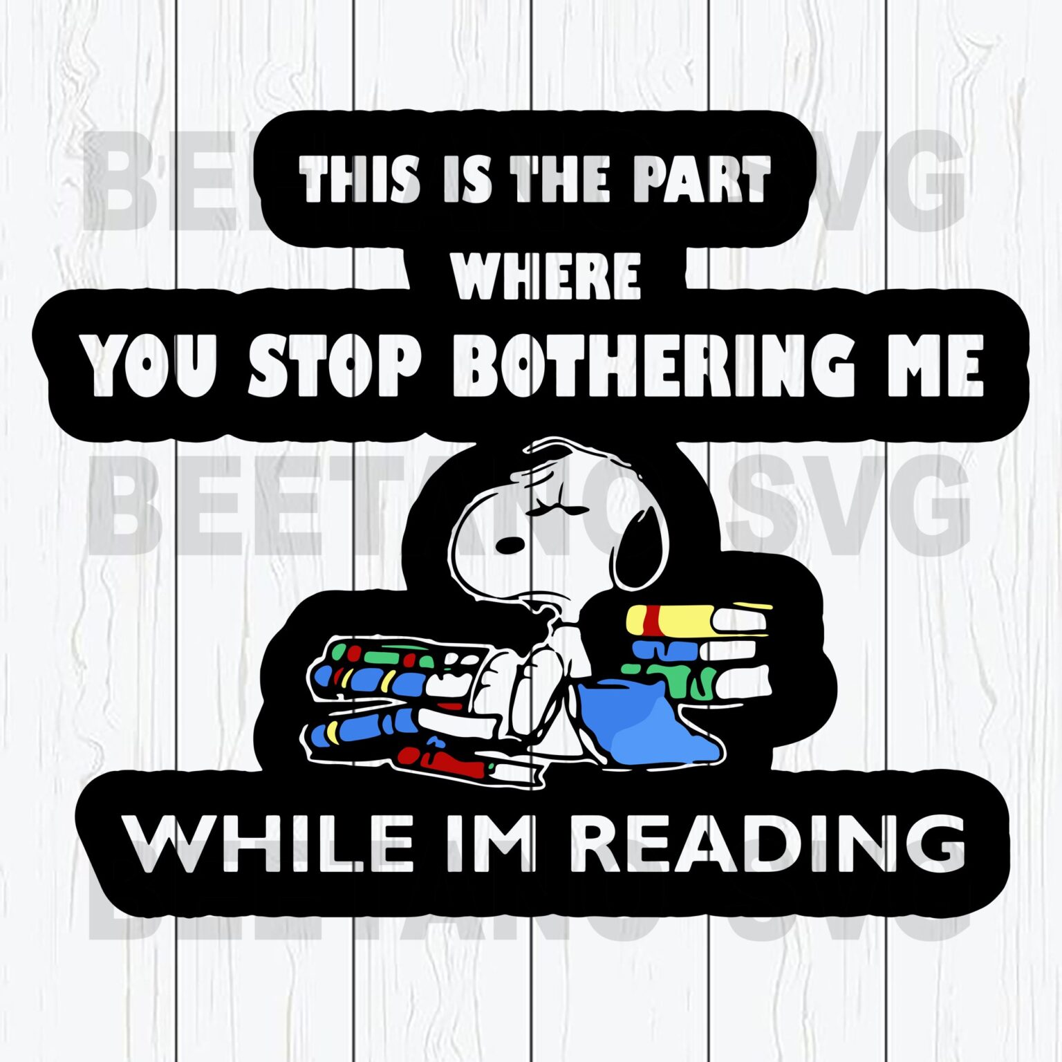 Snoopy While I'm Reading SVG, Snoopy SVG, Reading SVG