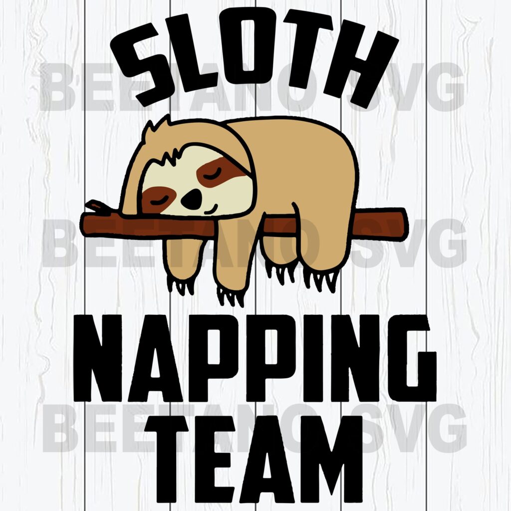 Sloth Napping Team svg Cutting Files For Cricut, SVG, DXF, EPS, PNG Instant Download