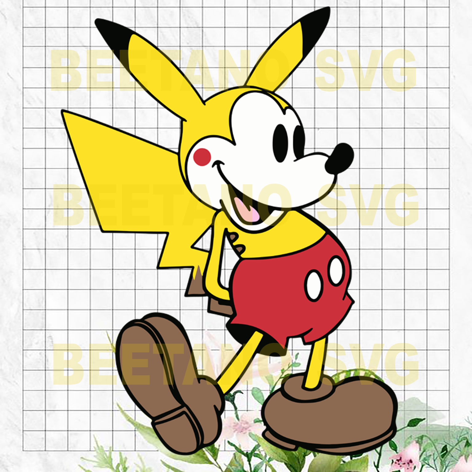 Pikachu Mickey Svg, Pika Mickey Cutting Files For Cricut, SVG, DXF, EPS ...