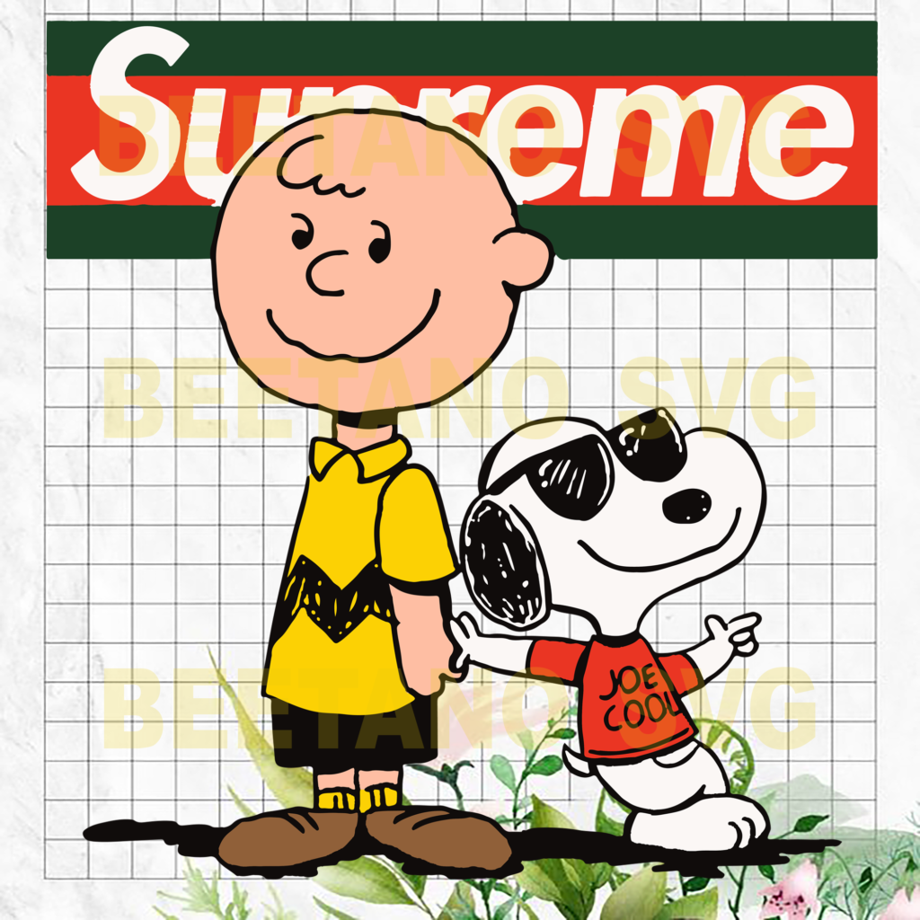 Snoopy Charlie Brown Supreme SVG, Snoopy SVG, Supreme Logo SVG
