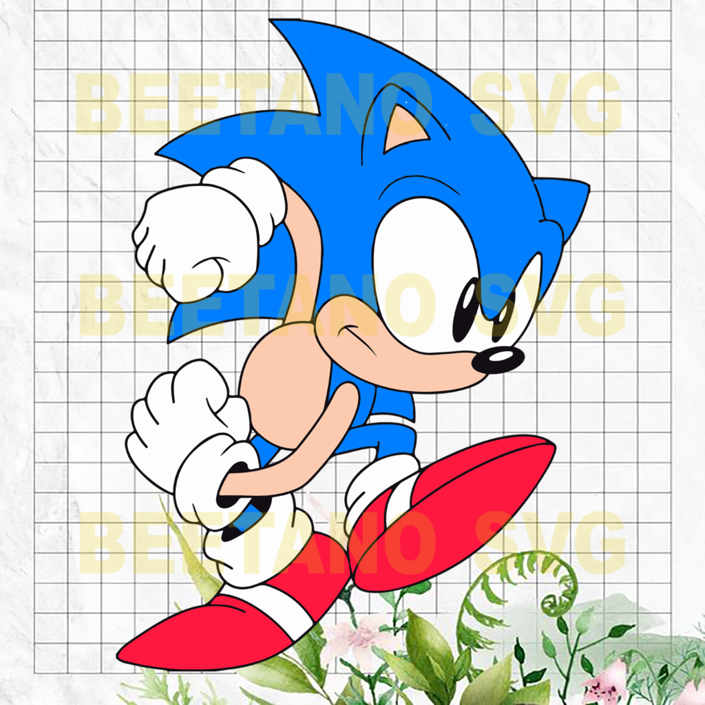 Sonic Hedgehog SVG, Sonic Cartoon SVG, Cute Sonic SVG