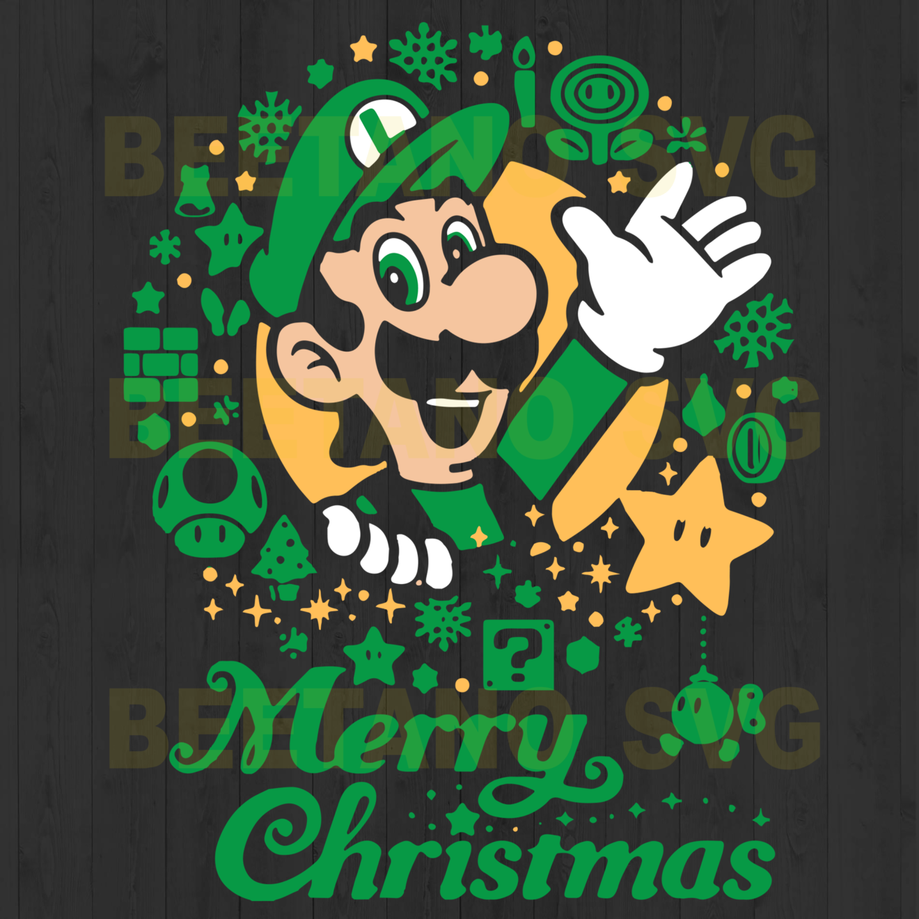 Super Mario Christmas Svg, Super Mario SVG, DXF, EPS, PNG Instant Download