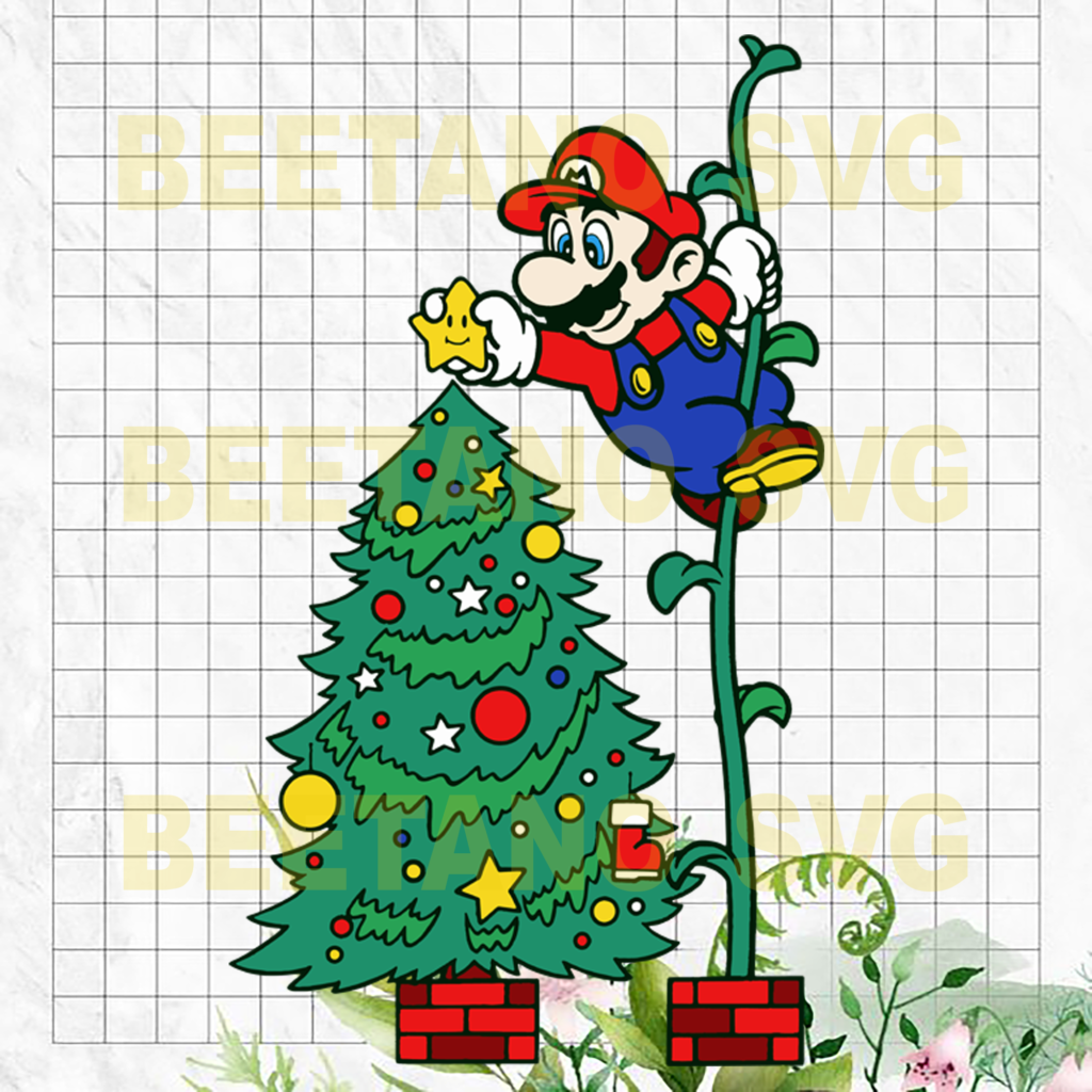 Super Mario Christmas svg Cutting Files For Cricut, SVG, DXF, EPS, PNG ...