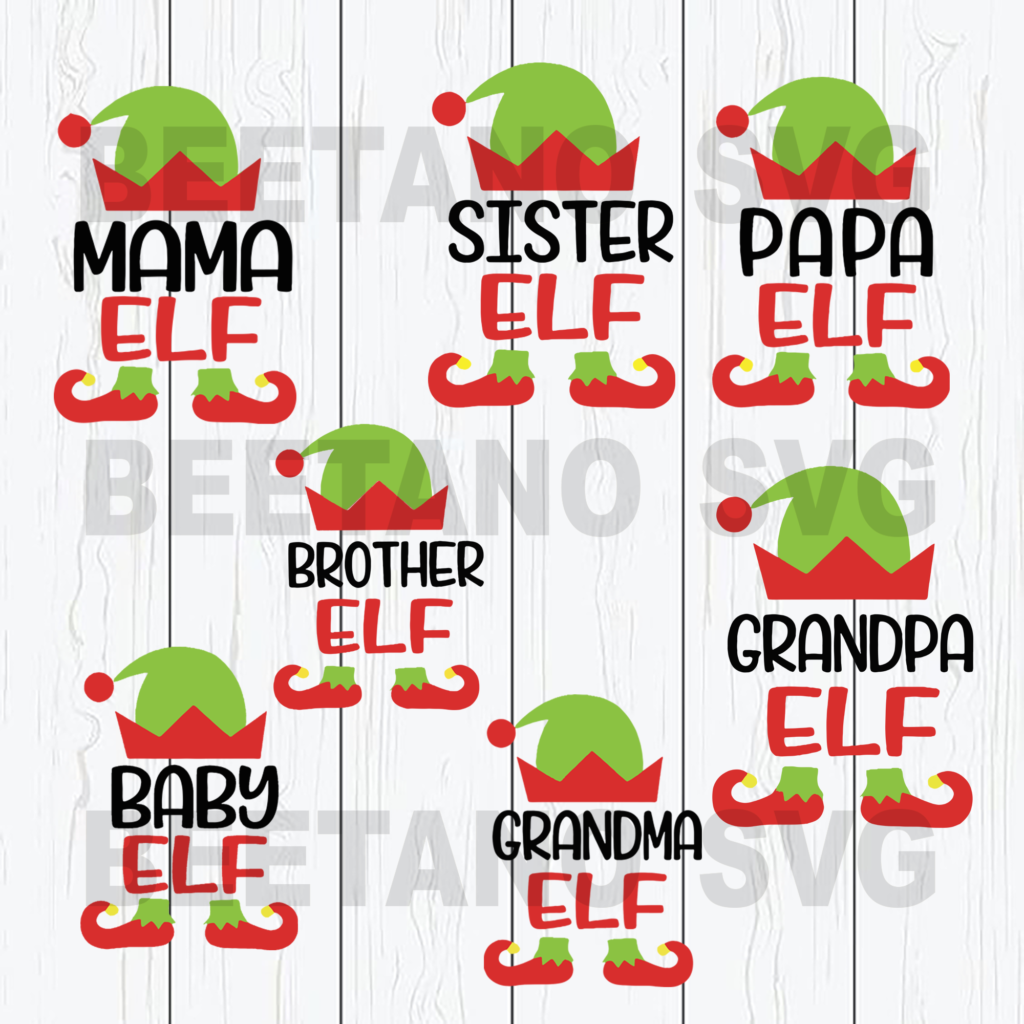 Family Elf Christmas SVG, Mama ELF SVG, Papa ELF SVG, DXF, EPS, PNG ...