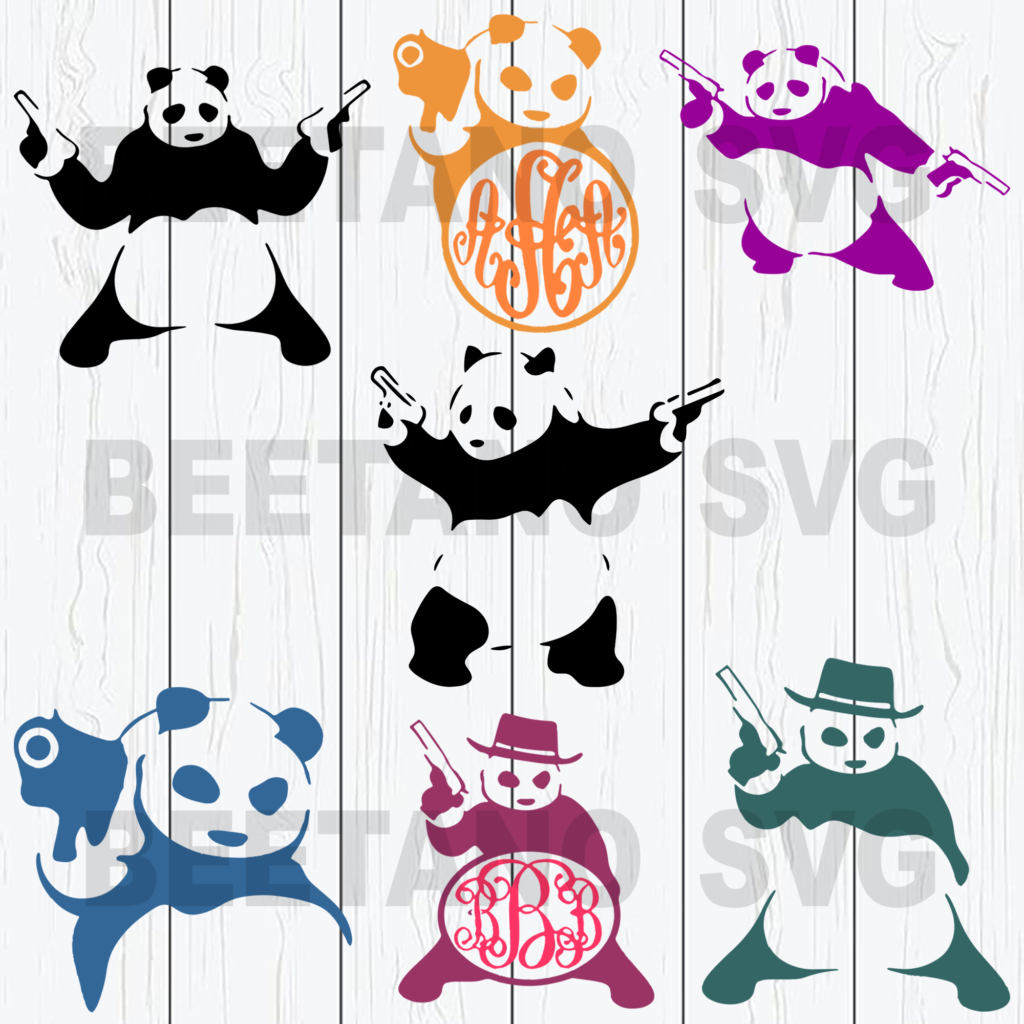 Panda With Guns Svg Bundle, Panda Guns Bear Cutting Files For Cricut ...