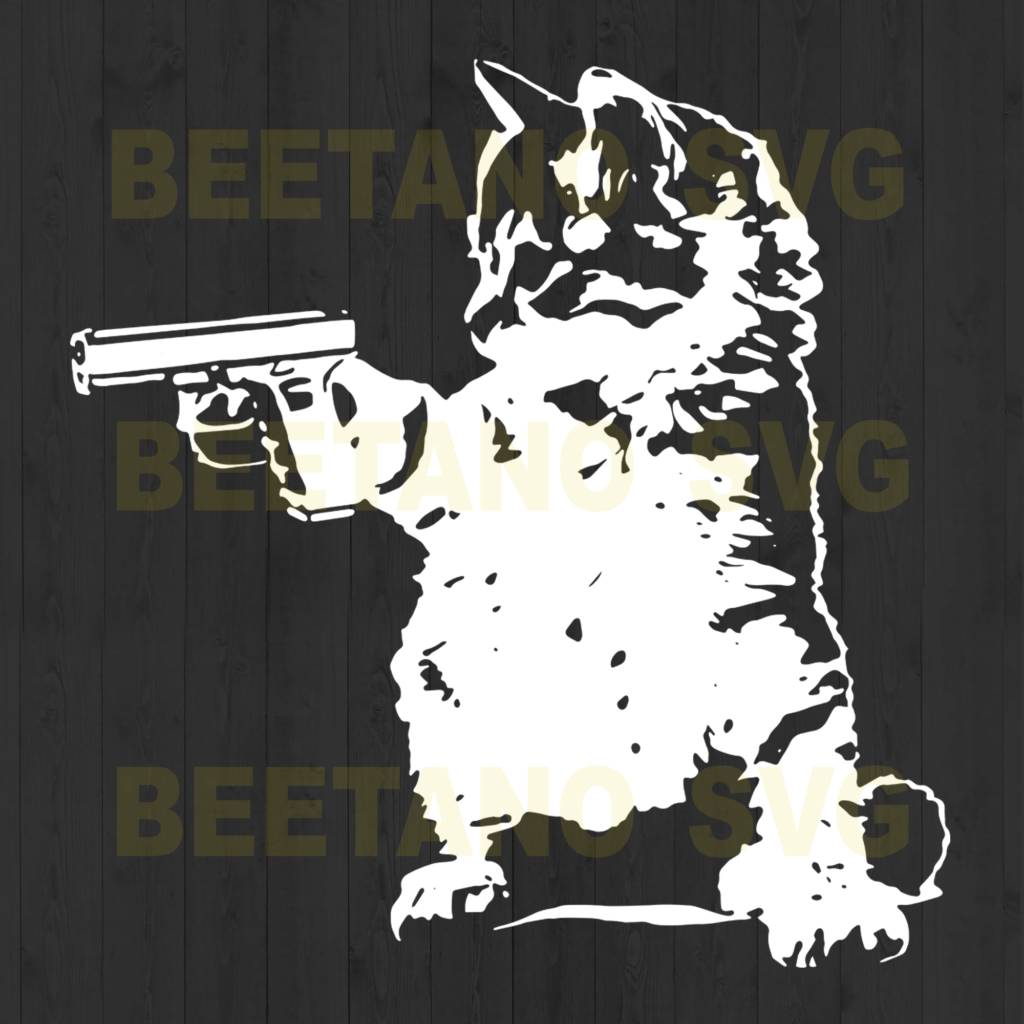 Cat With Guns SVG, DXF, EPS, PNG Instant Download