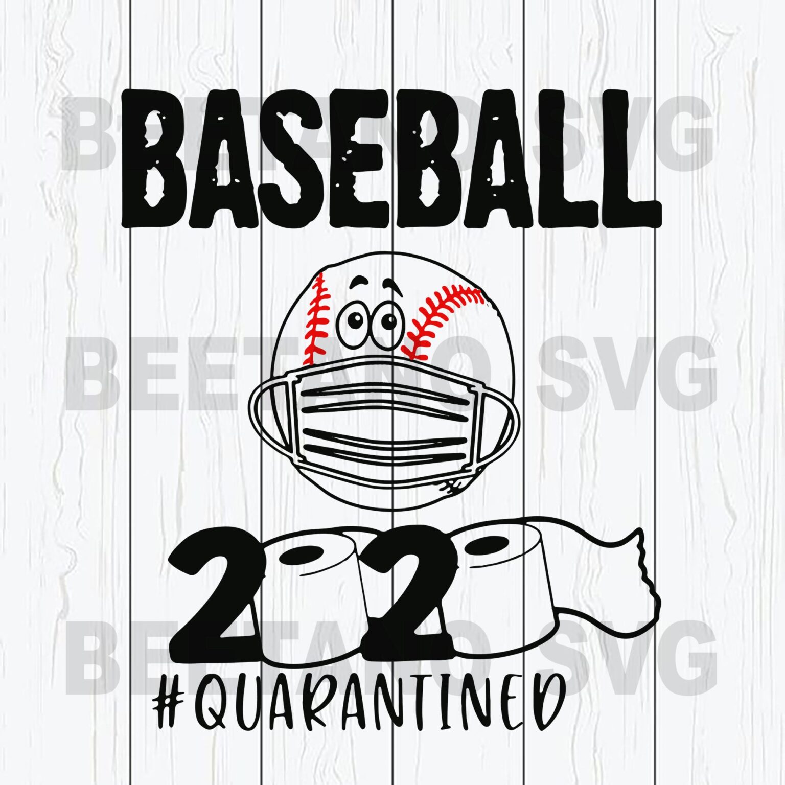 Baseball With Face Mask 2020 Quarantined Svg Files, Baseball Svg ...