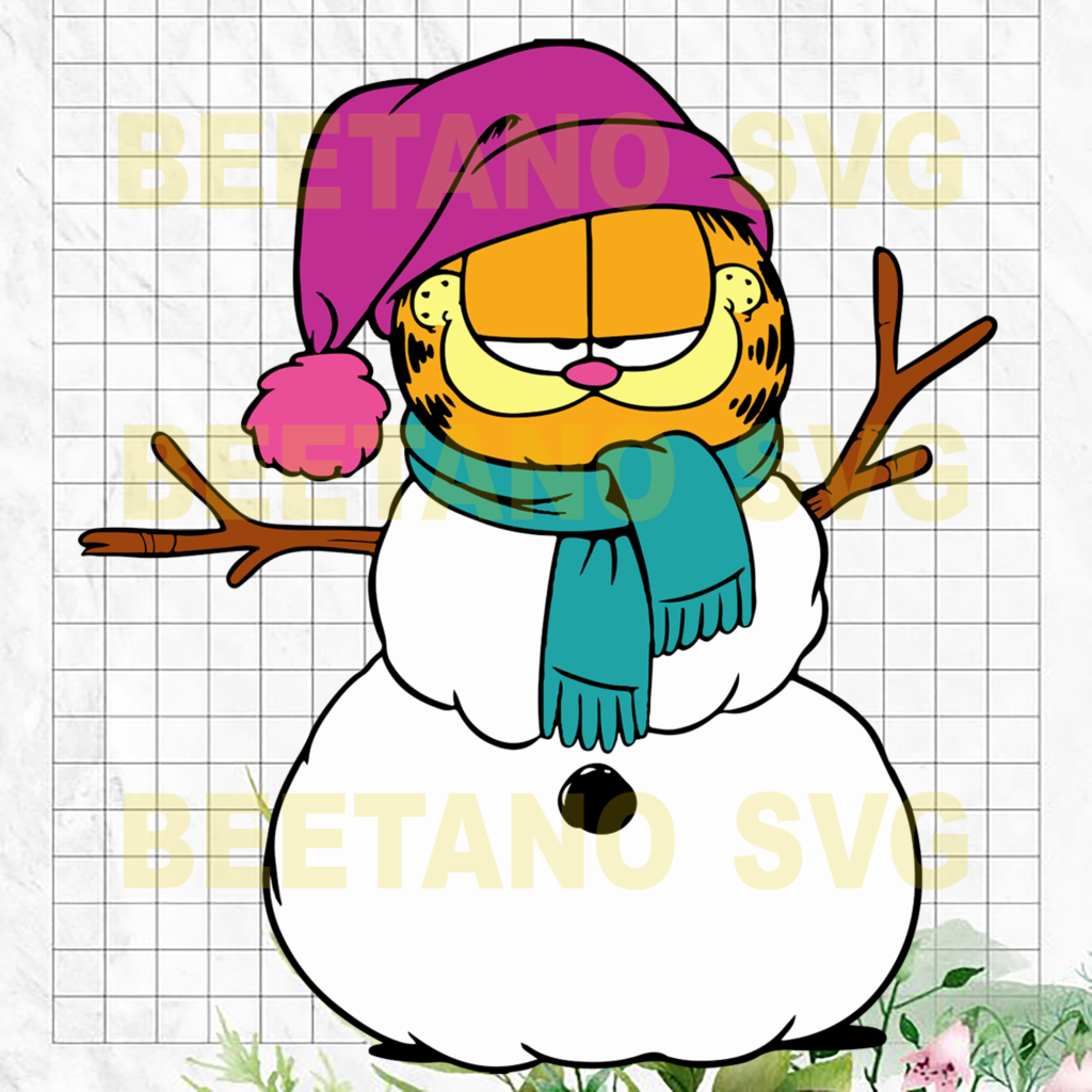 Garfield Snowman Svg, Garfield Cat SVG, DXF, EPS, PNG Instant Download