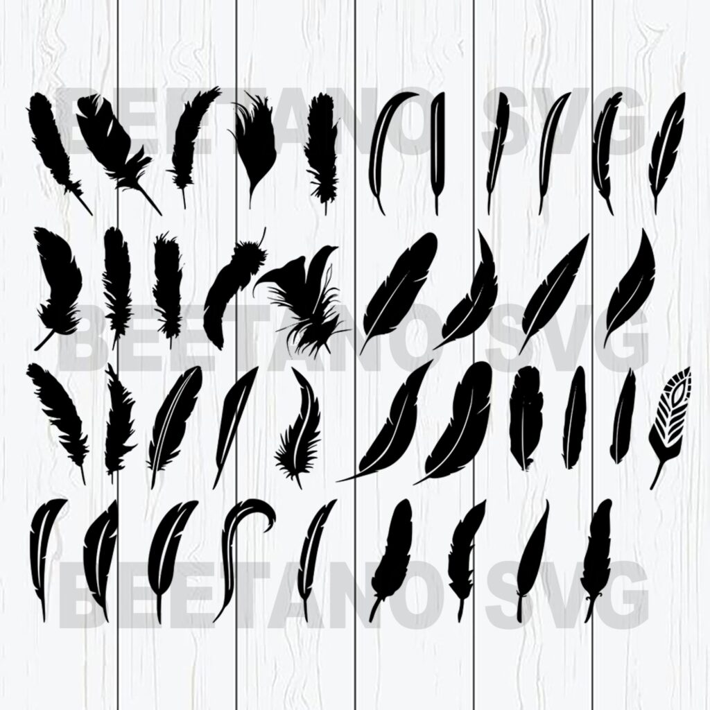 Feather bundle svg Cutting Files For Cricut, SVG, DXF, EPS, PNG Instant ...