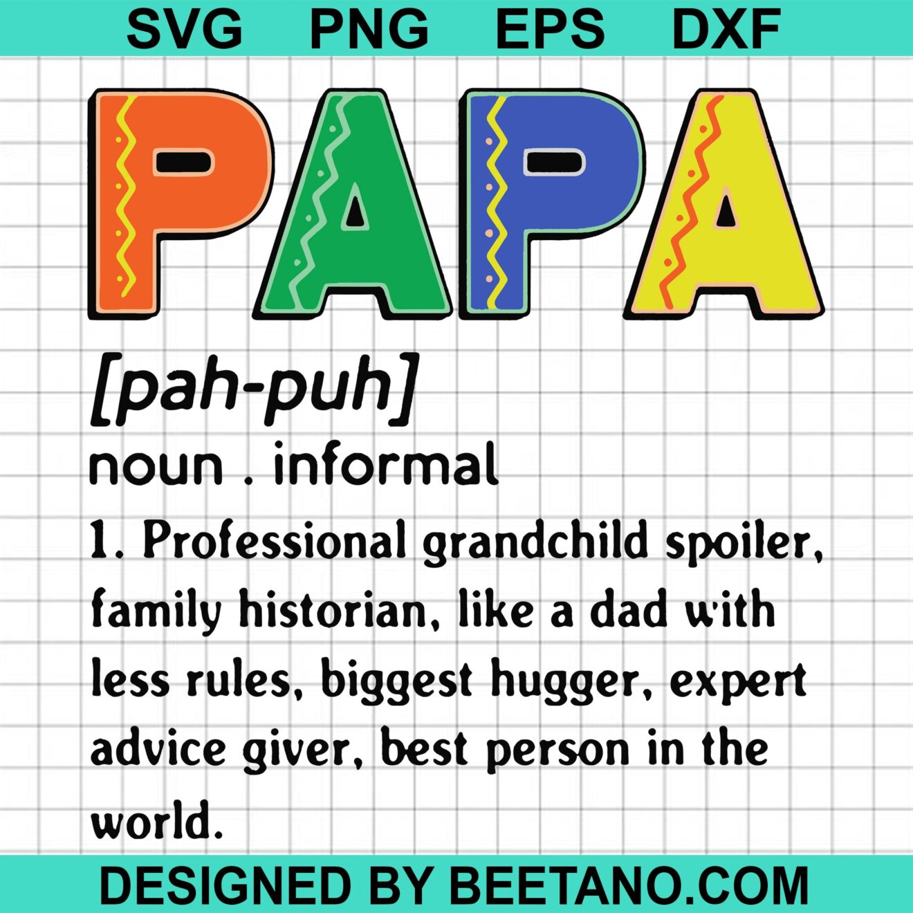 Papa Cutting Files For Cricut, SVG, DXF, EPS, PNG Instant Download