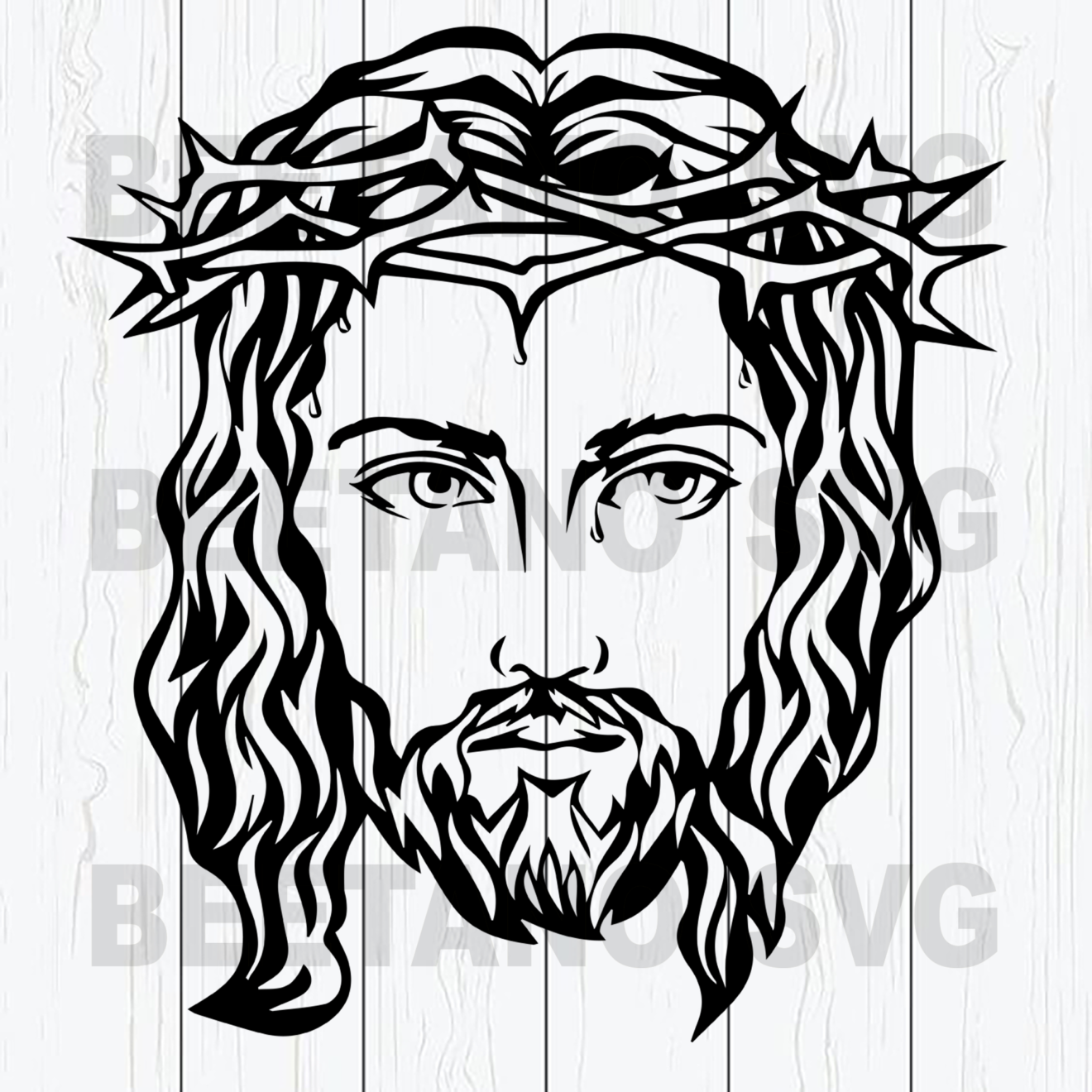 Jesus Face Svg, Jesus Svg Files, Jesus Head Cutting Files For Cricut ...