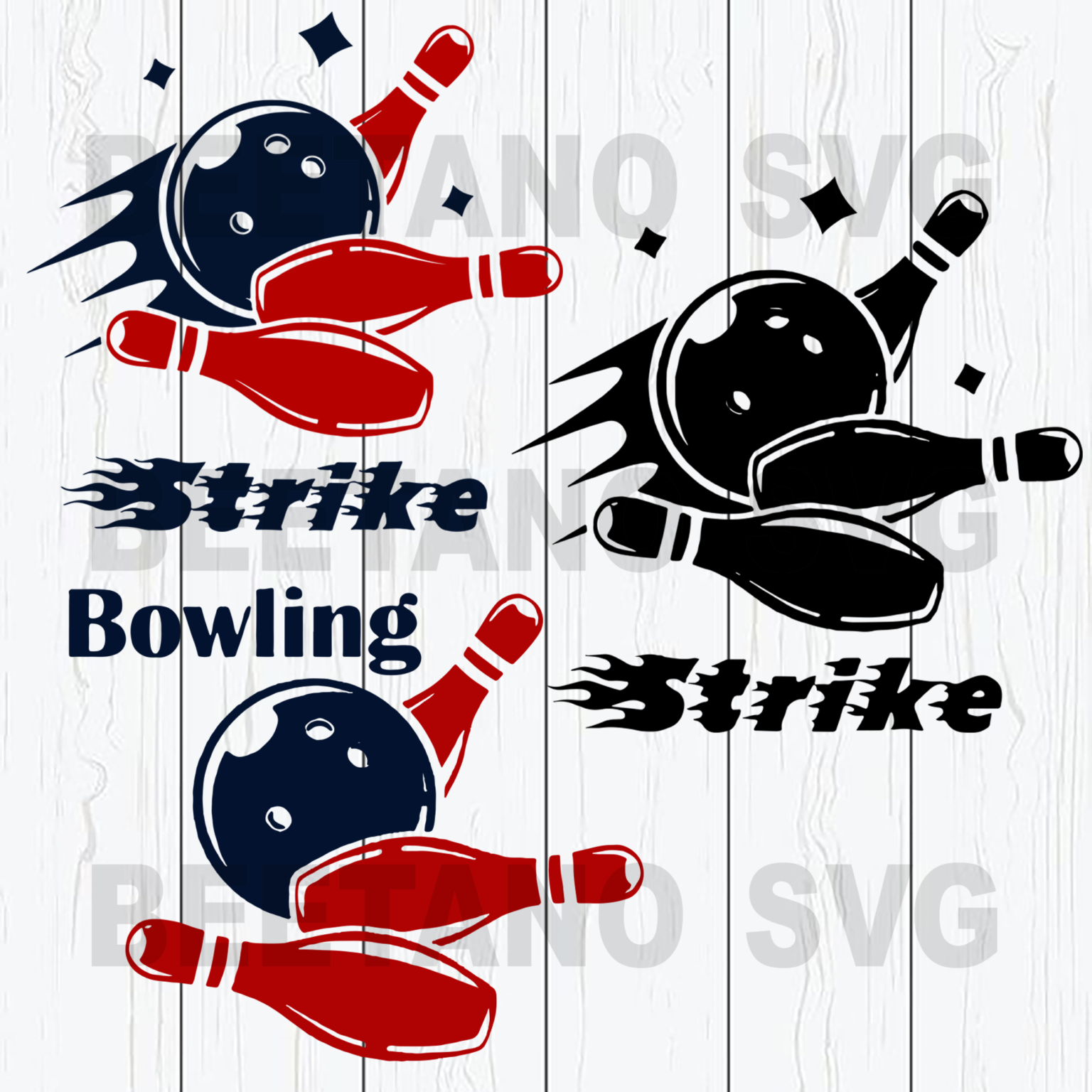 Strike Bowling Svg, Bowling Cutting Files For Cricut, SVG, DXF, EPS ...