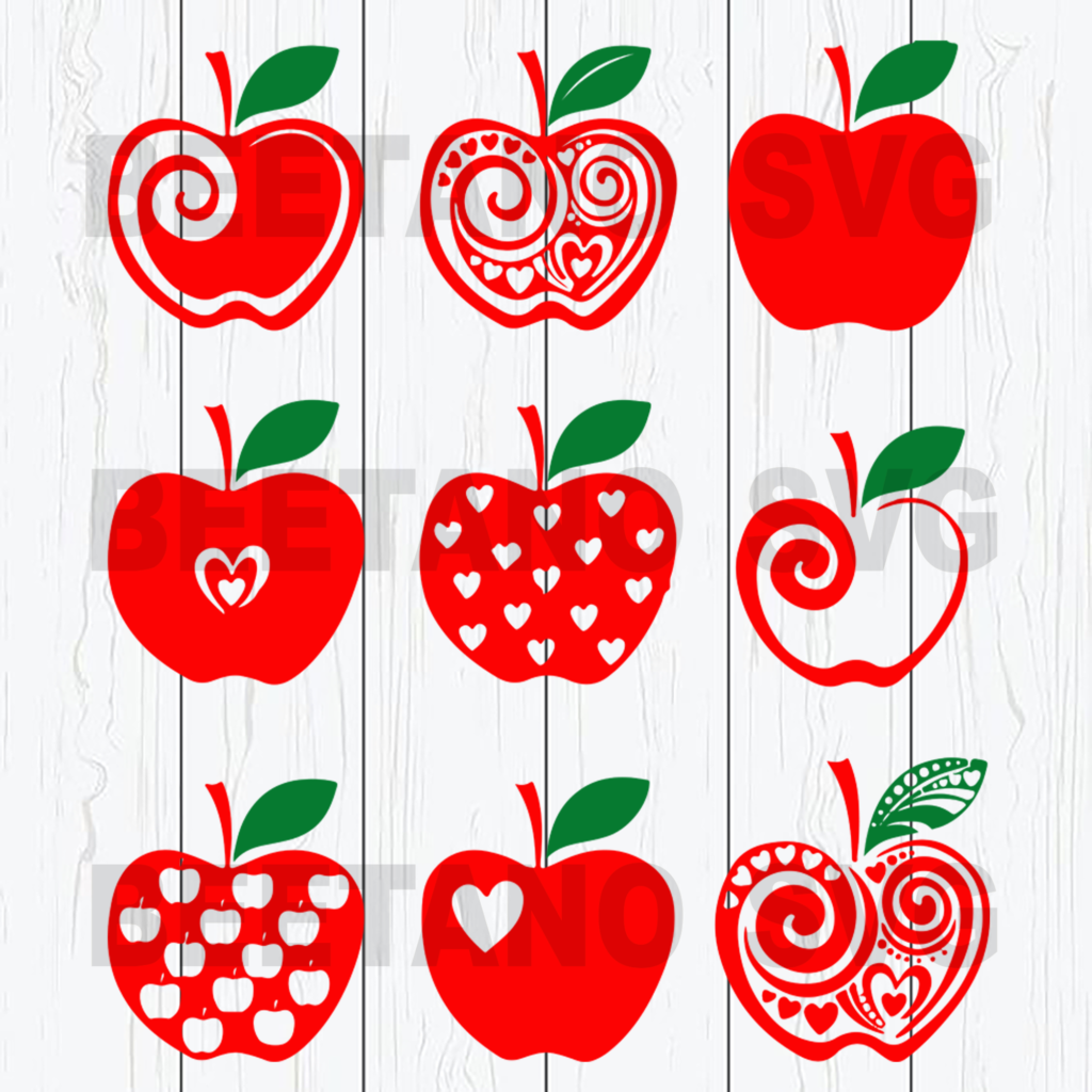 Apple teacher logo SVG, DXF, EPS, PNG Instant Download