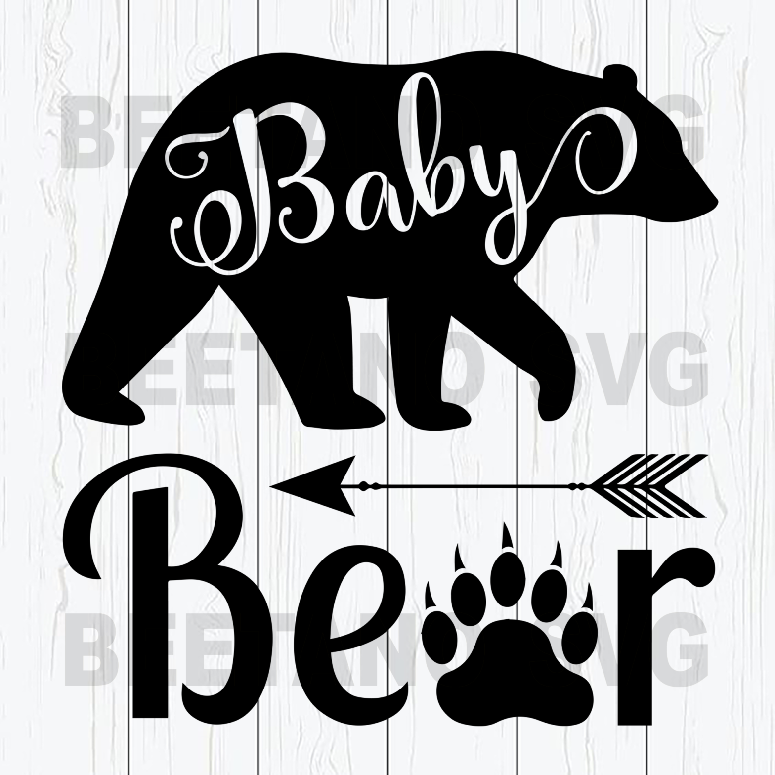 Baby bear SVG, Bear SVG cut file DXF, EPS, PNG Instant Download