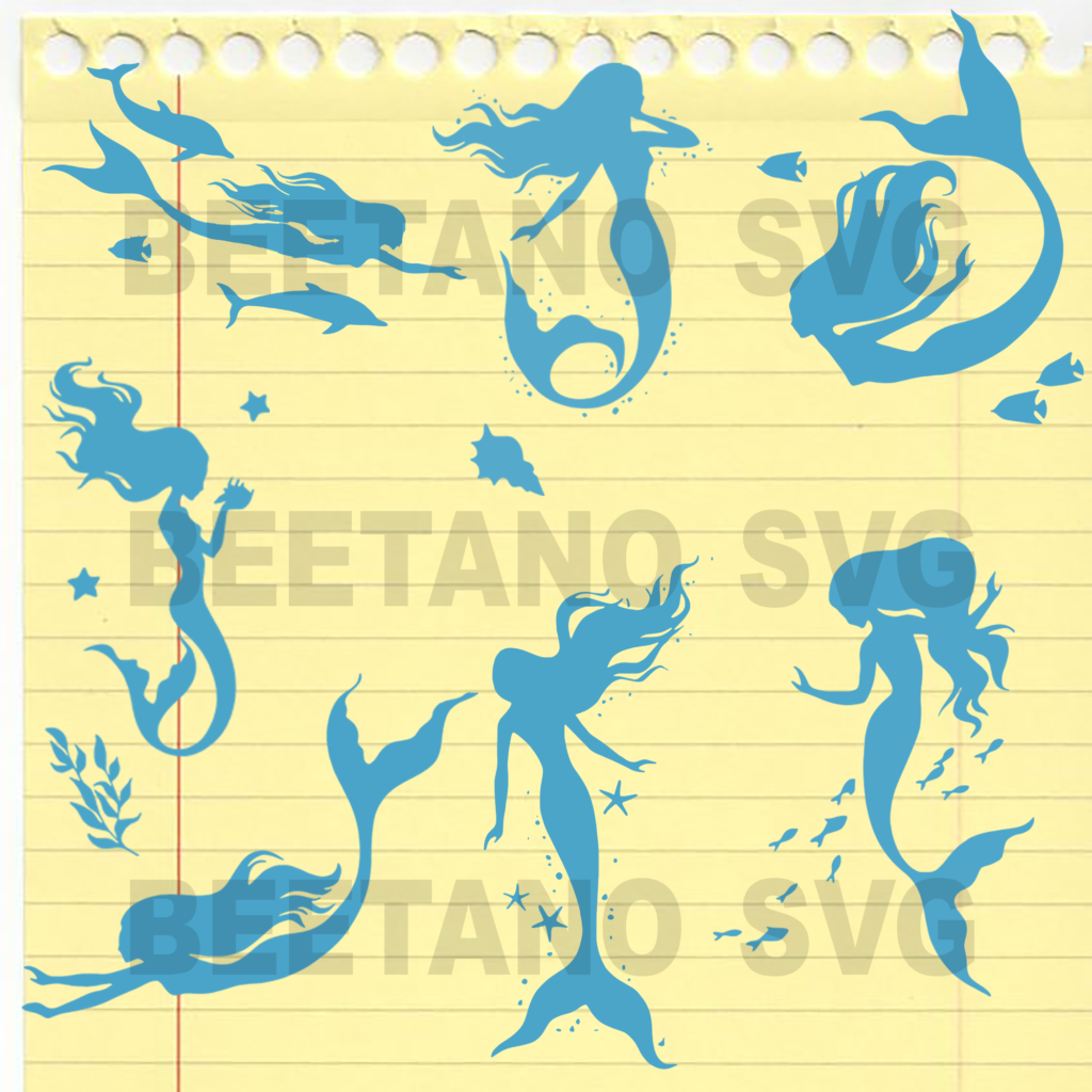 Mermaid Svg Bundle, mermaid clip art, Disney Svg Files For Cricut, SVG ...