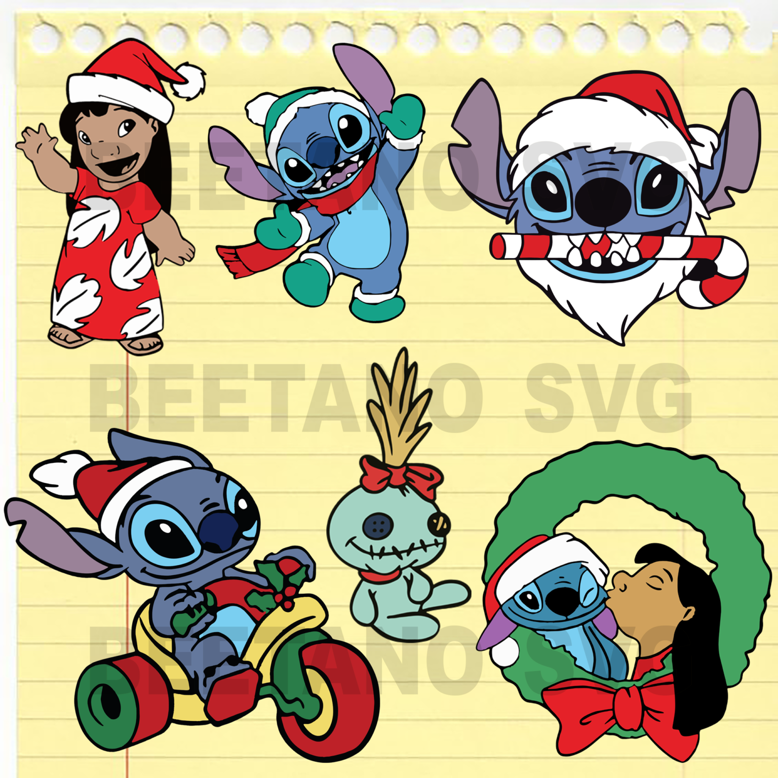 Christmas Lilo And Stitch Svg Bundle, Christmas Svg, Lilo And Stitch SVG