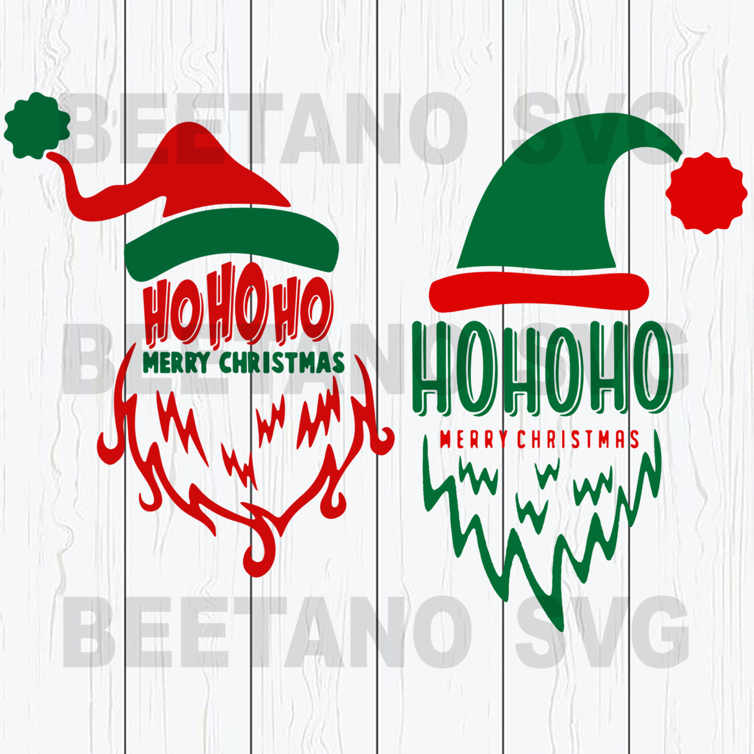 Ho Ho Ho Merry Christmas Svg Bundle, Santa Hat Svg Files, Ho Ho Ho Svg ...