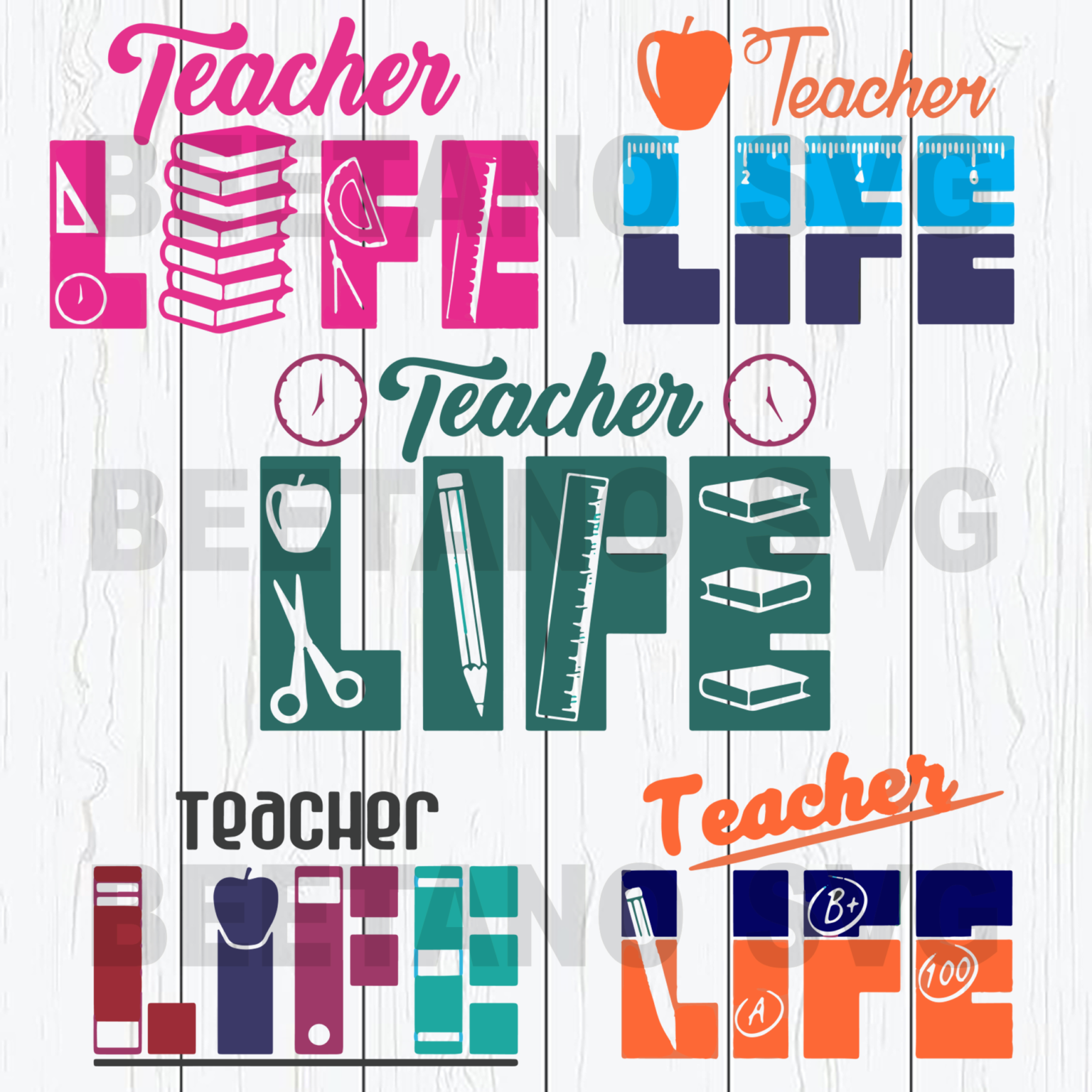 Teacher life bundle svg Cutting Files For Cricut, SVG, DXF, EPS, PNG ...