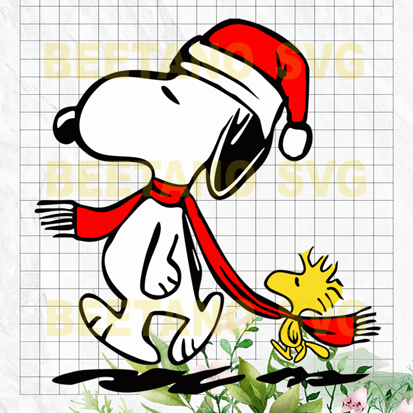 Snoopy Santa Hat Svg, Snoopy Cutting Files For Cricut, SVG, DXF, EPS, PNG Instant Download
