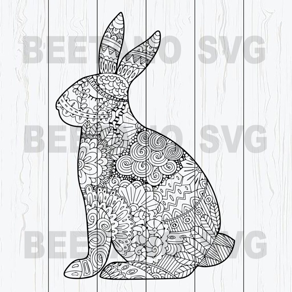 Mandala Bunny Svg Bunny Easter Svg Files Mandala Rabbit Svg Happy