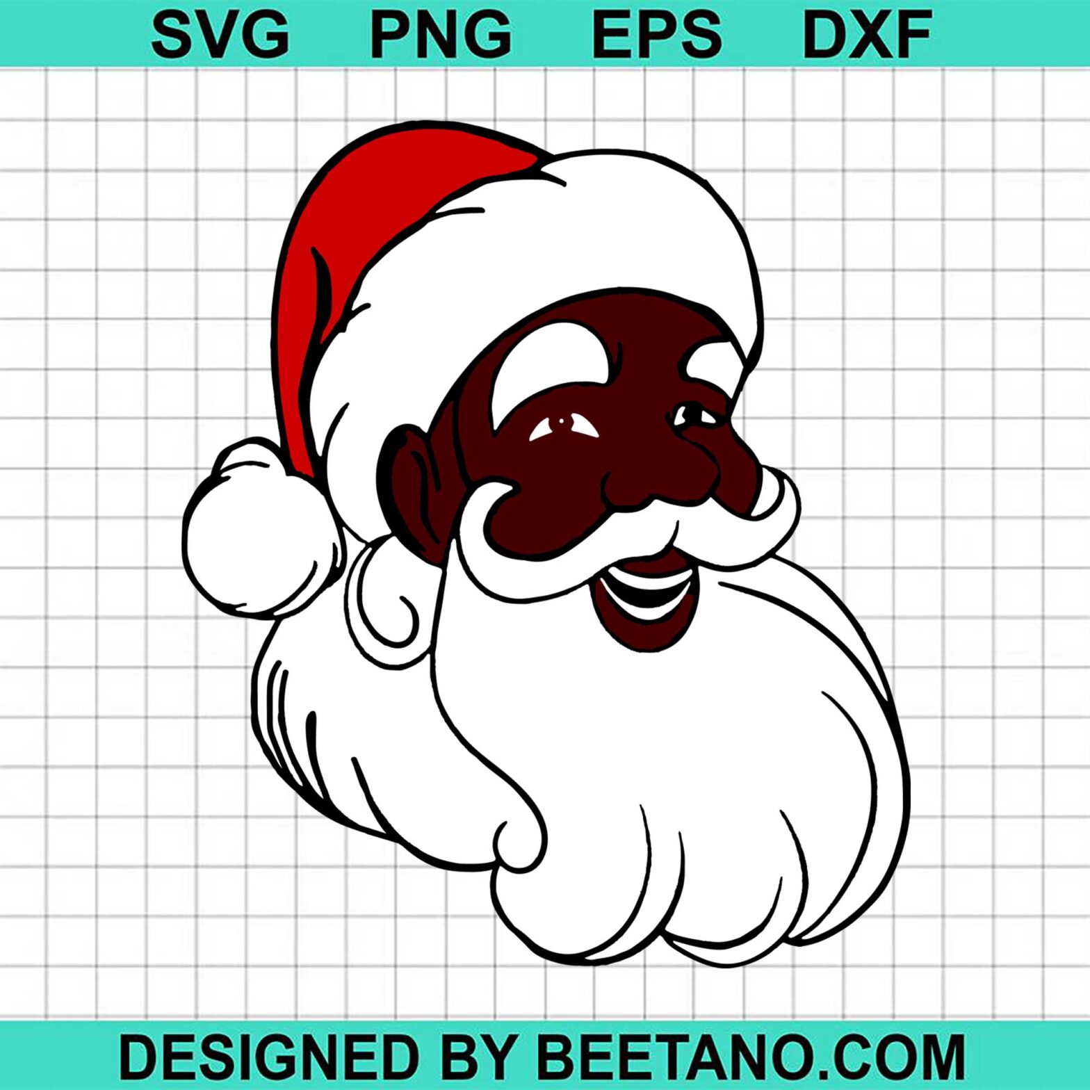 Black Santa Claus Christmas SVG cut file for cricut silhouette machine ...