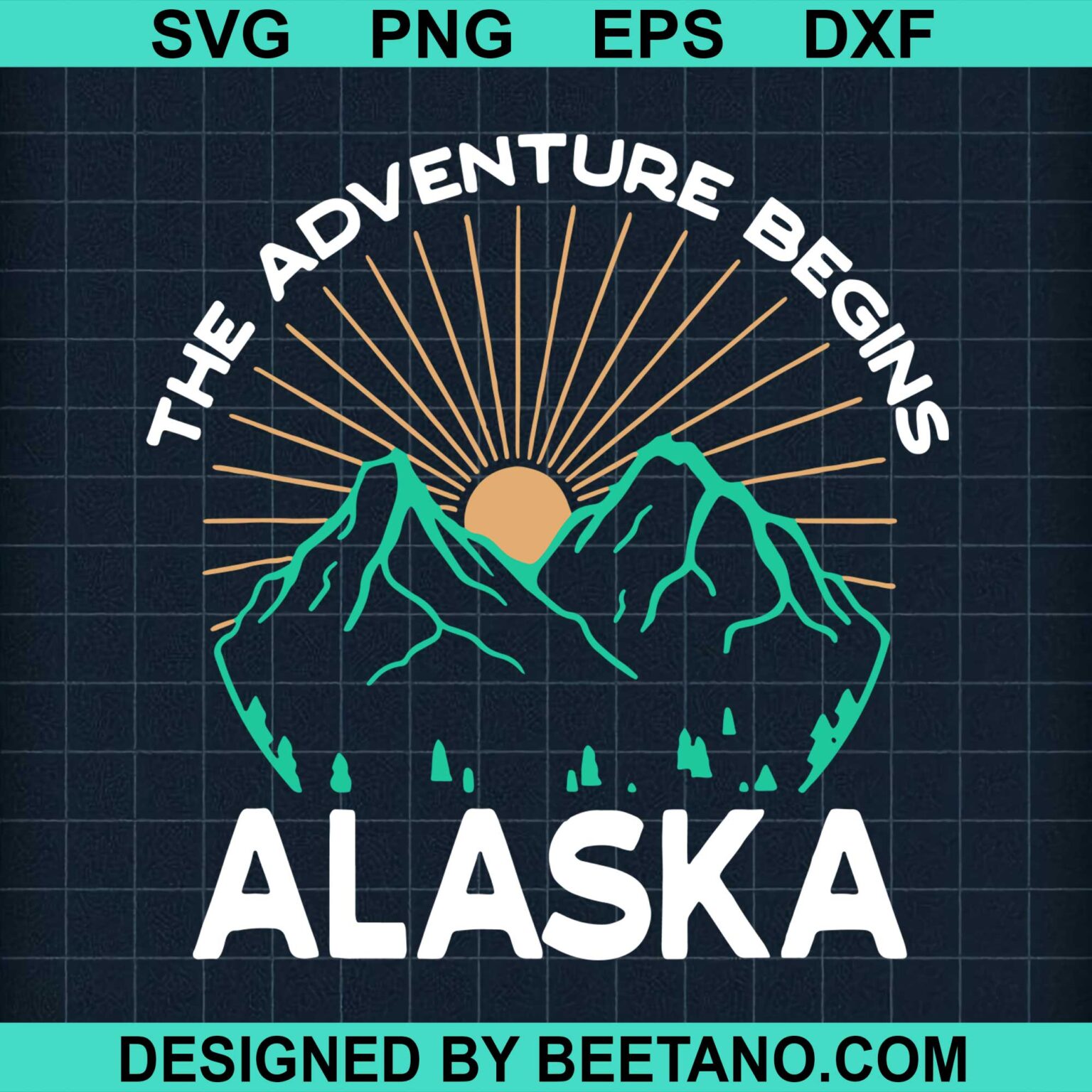 Alaska Souvenir Hiking The Adventure Begins SVG, Hiking Adventure SVG ...