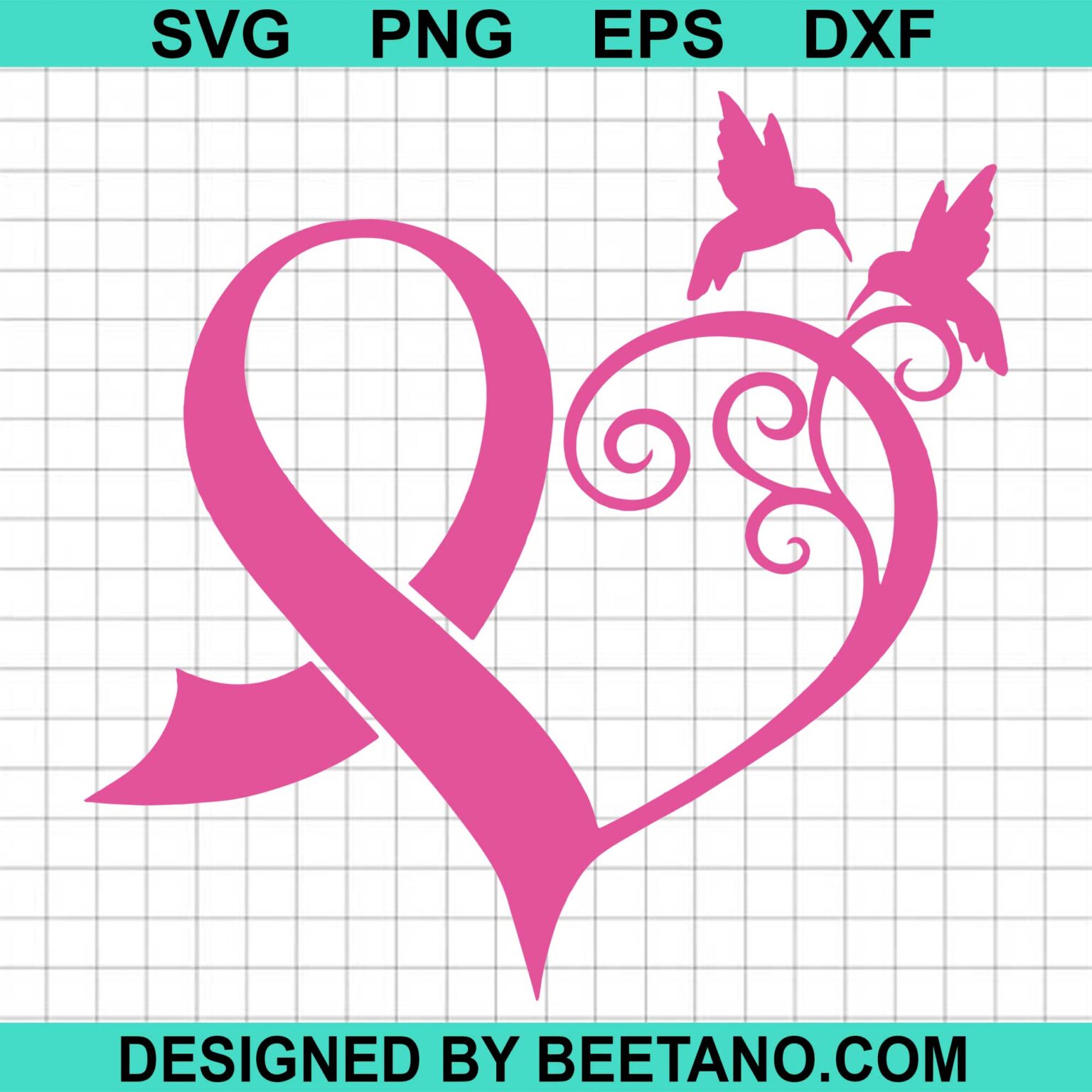 Breast Cancer Awareness Ribbon Heart SVG, Breast cancer SVG cut file ...