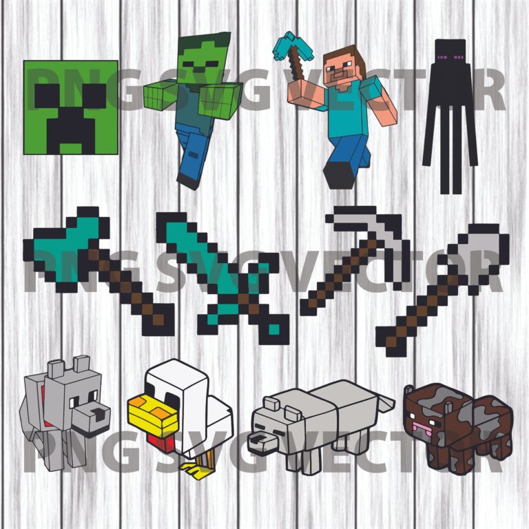 Minecraft svg, minecraft clipart, minecraft cutting file, minecraft ...