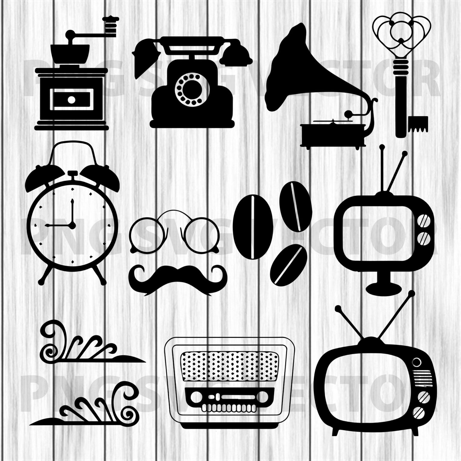 Vintage TV Set Svg Bundle, Vintage TV SVG, DXF, EPS, PNG Instant Download