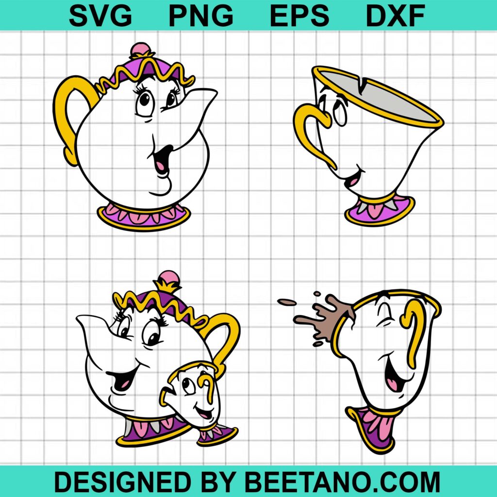 Disney Mrs Potts and Chip SVG, Beauty and the beast svg