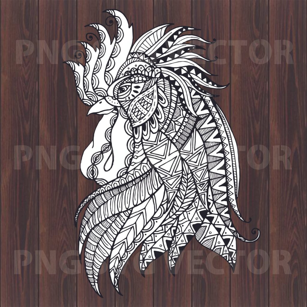 Mandala Rooster Head Svg, Mandal Rooster Cutting Files For Cricut, SVG ...