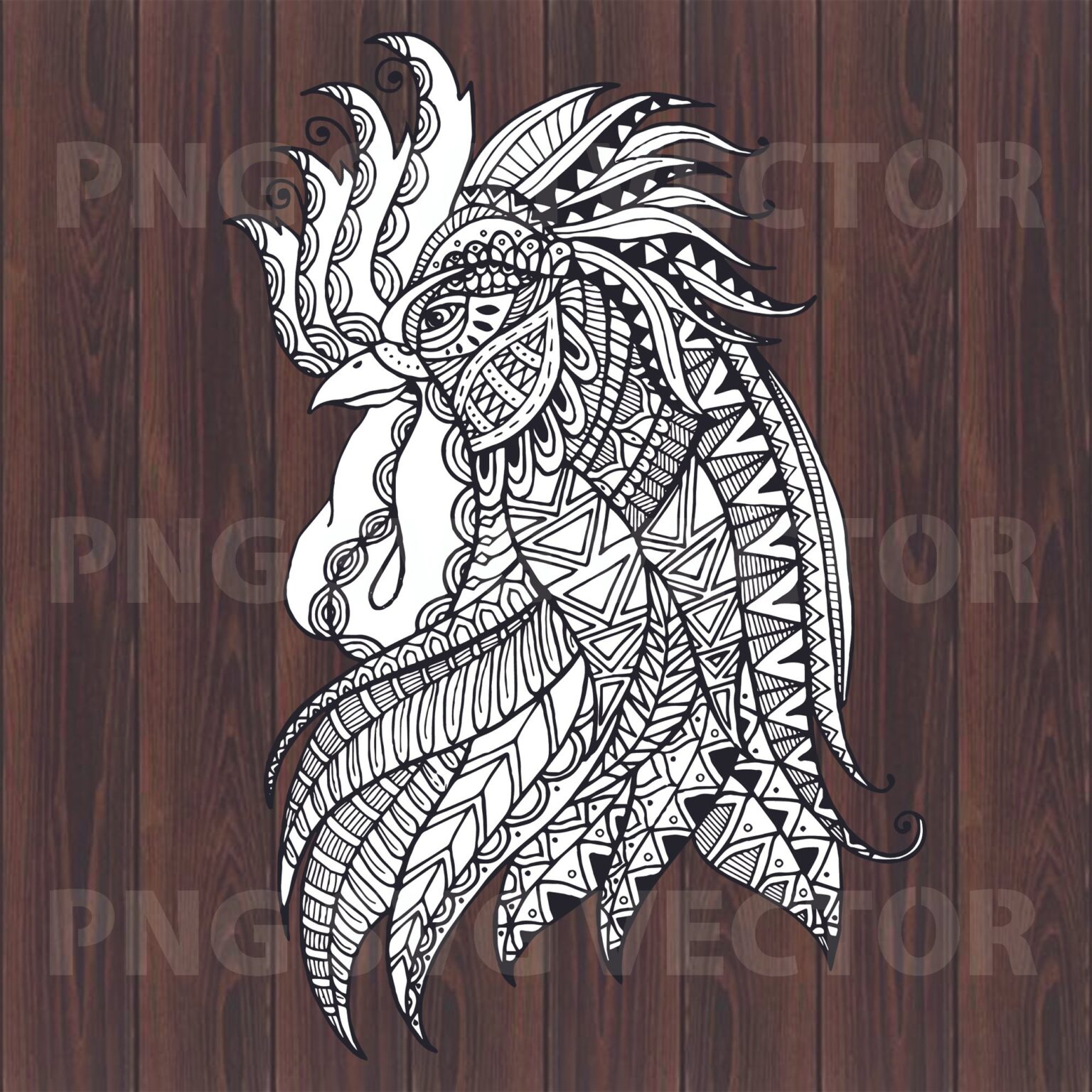Mandala Rooster Head Svg, Mandal Rooster Cutting Files For Cricut, SVG ...