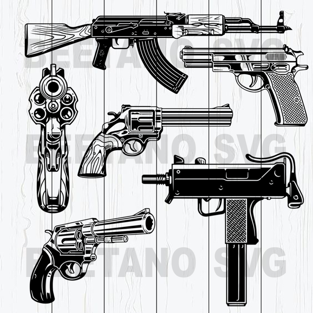 Guns Svg Bundle, Gun svg, Gun Bundle, Guns Clipart, Guns Cutting Files ...