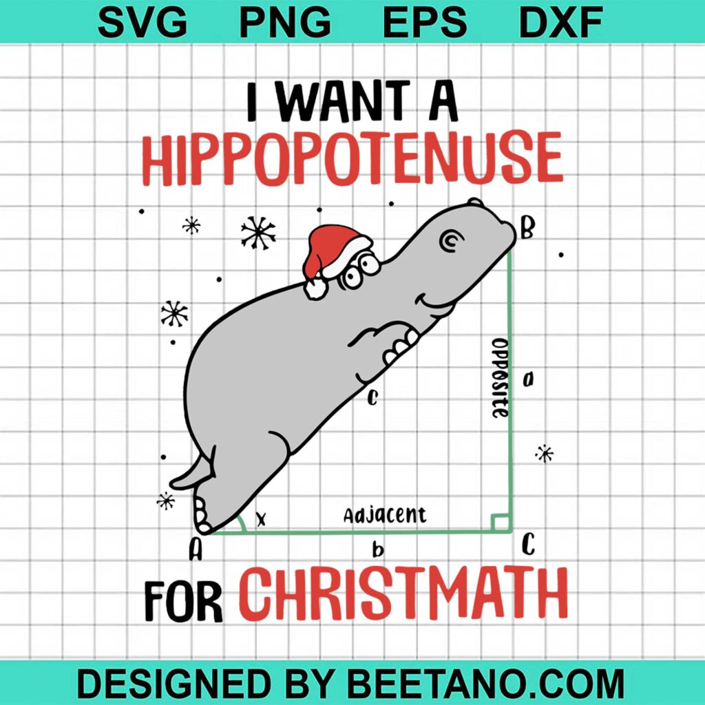 I Want A Hippopotamus For Christmas SVG cut file for cricut silhouette ...