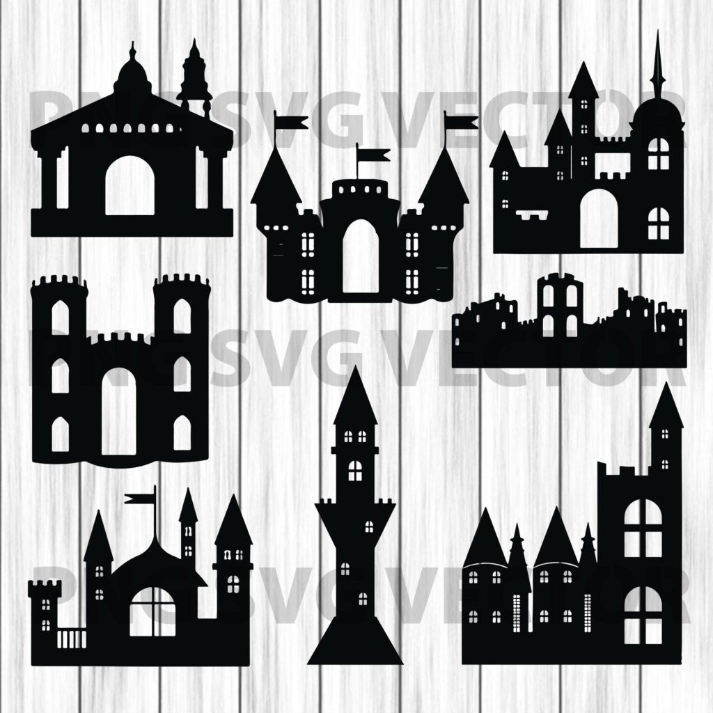 Castle Svg Bundle, Castle Cutting Files For Cricut, SVG, DXF, EPS, PNG ...
