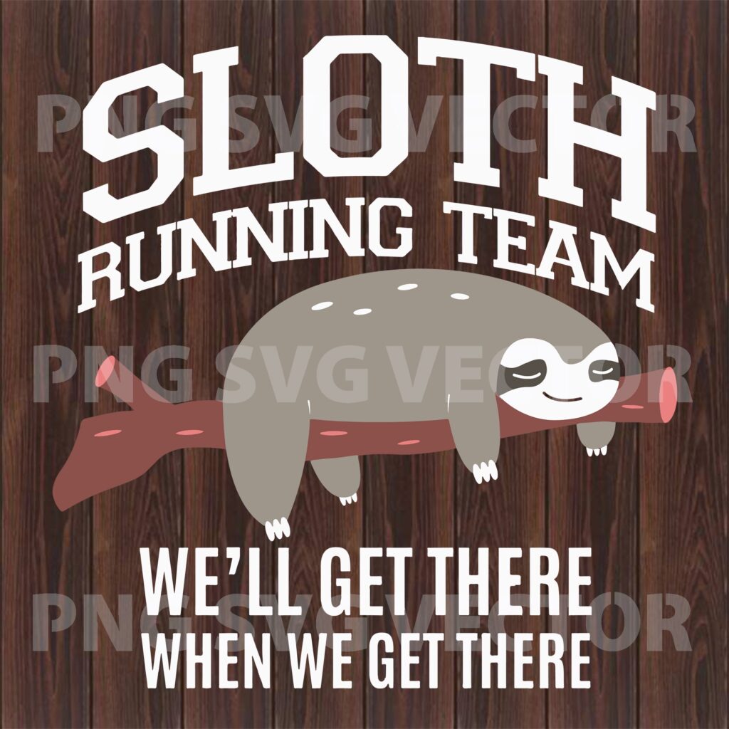 Sloth Running Team Svg Files, Sloth Cutting Files For Cricut svg