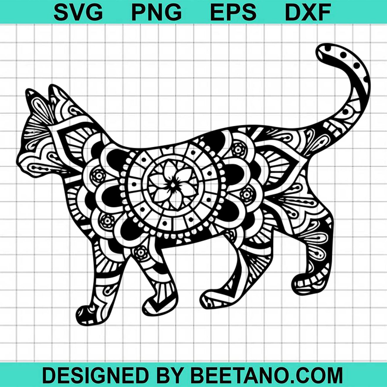 Mandala Cat SVG file, Cat SVG for cricut silhouette machine make craft ...