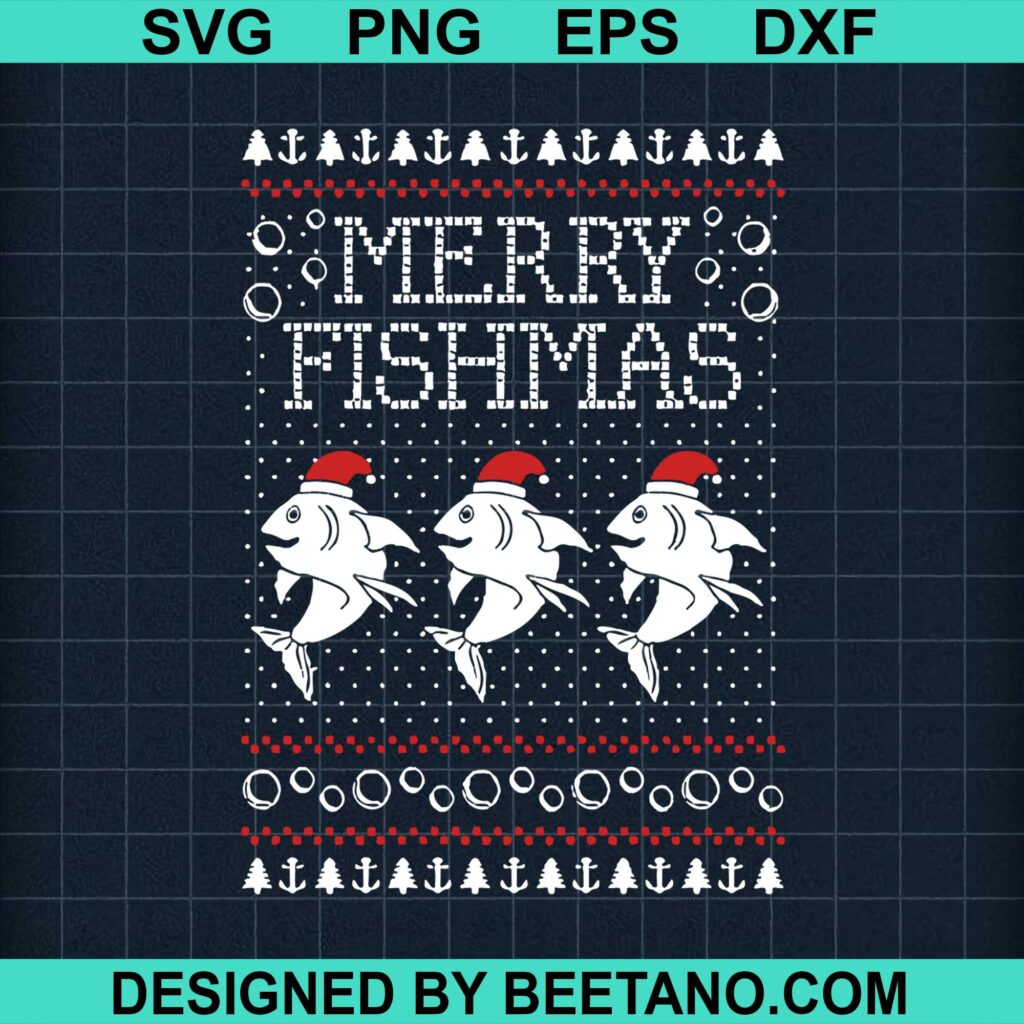 Merry Fishmas SVG cut file for cricut silhouette machine make craft ...