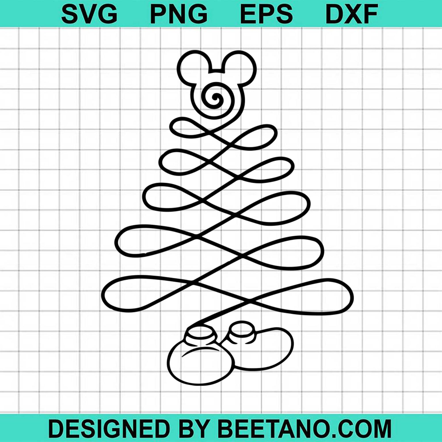 Mickey Christmas Tree SVG cut file for cricut silhouette machine