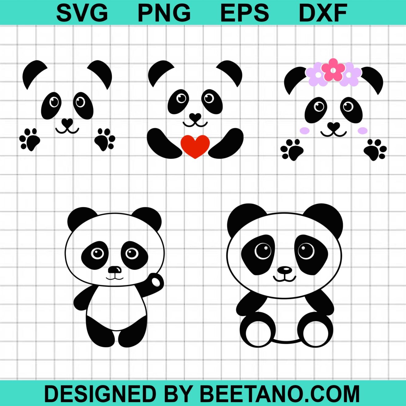 Panda SVG, Panda Face SVG cut file for cricut silhouette machine make ...