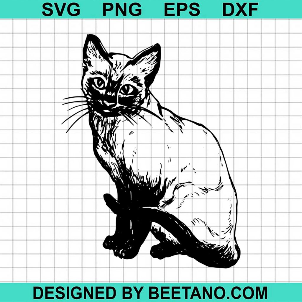 Siamese Cat SVG cut file for cricut silhouette machine make craft handmade