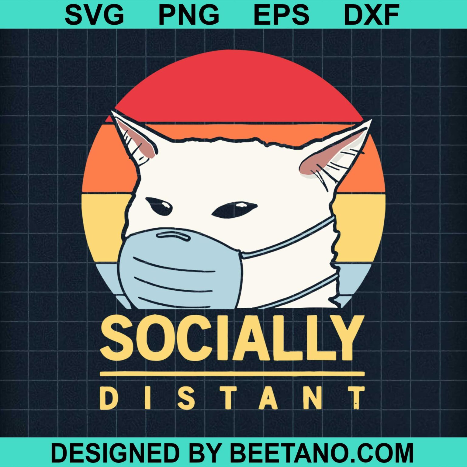 Socially Distant Cat SVG cut file for cricut silhouette machine make ...