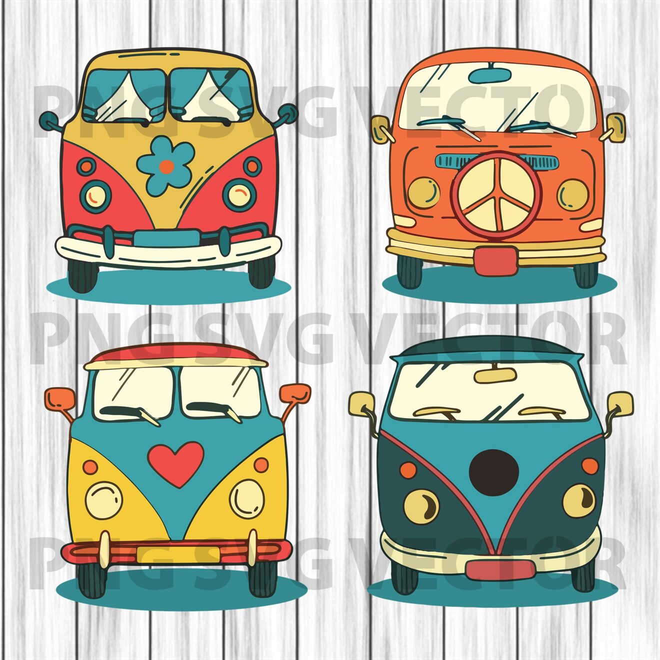 Vintage Van Svg Bundle, Vintage Van SVG, DXF, EPS, PNG Instant Download