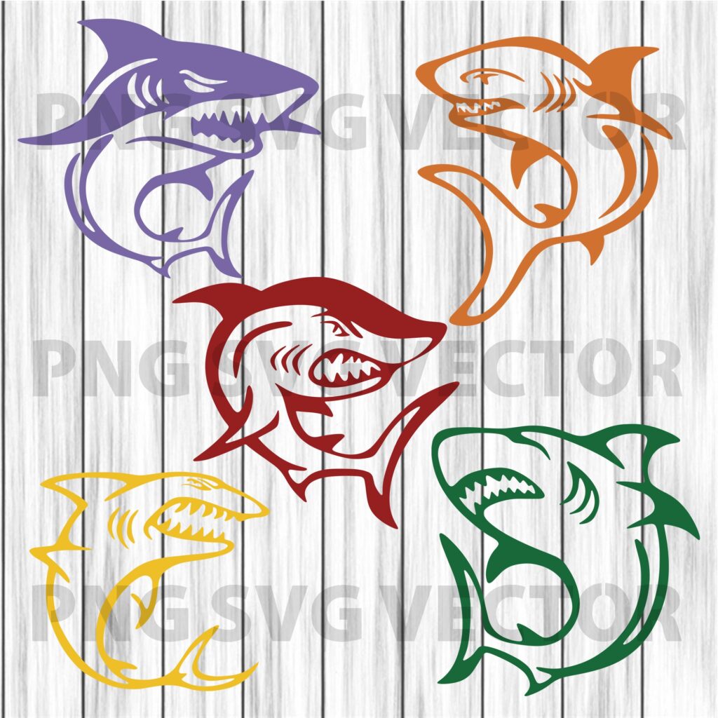Shark bundle svg, Shark Cut File, Shark Clipart, Shark bundle cutting ...
