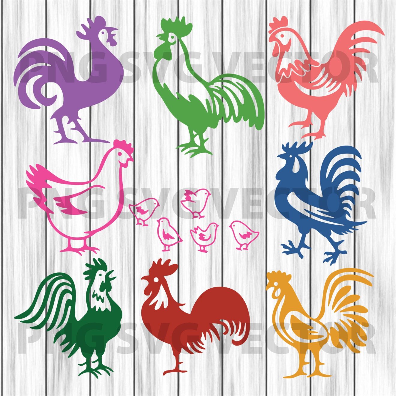 Rooster bundle svg, rooster clipart, rooster file for cricut, rooster ...