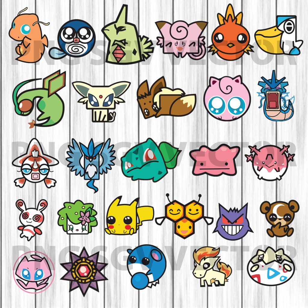 Pokemon svg, pokemon bundle svg, pokemon bunde clipart, pokemon cutting ...